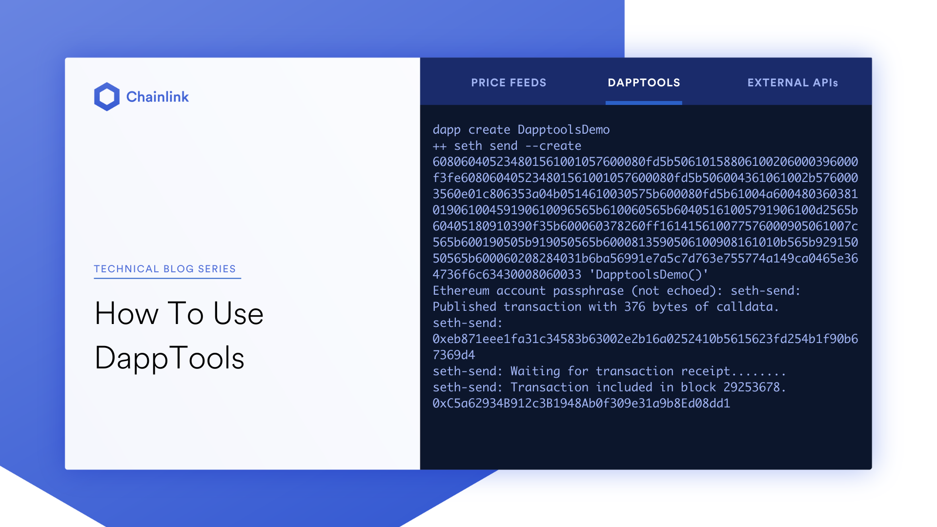 How To Use DappTools | Chainlink