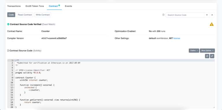 How To Verify A Smart Contract On Etherscan Chainlink Blog 3688