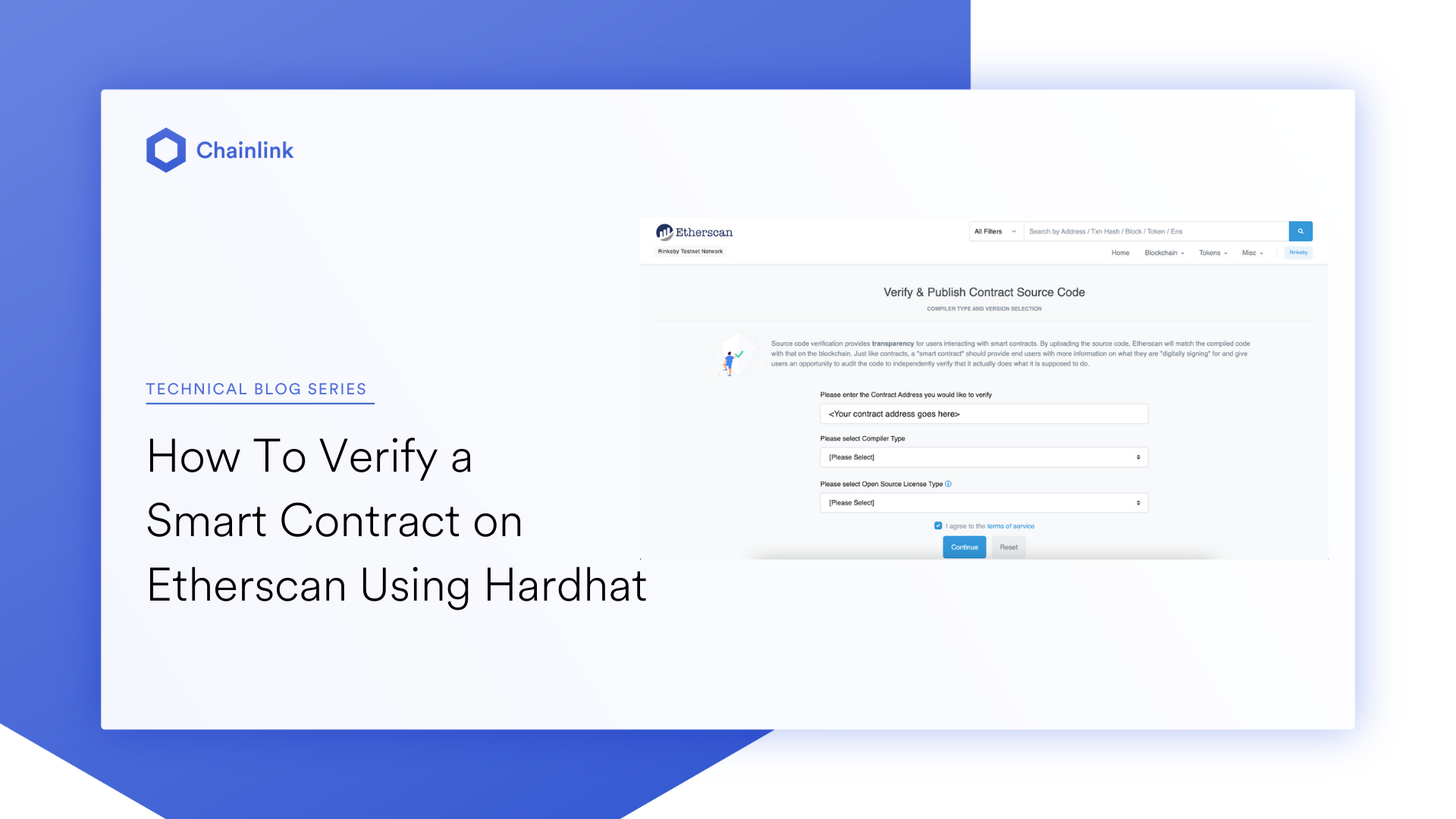 How To Verify A Smart Contract On Etherscan Using Hardhat Chainlink